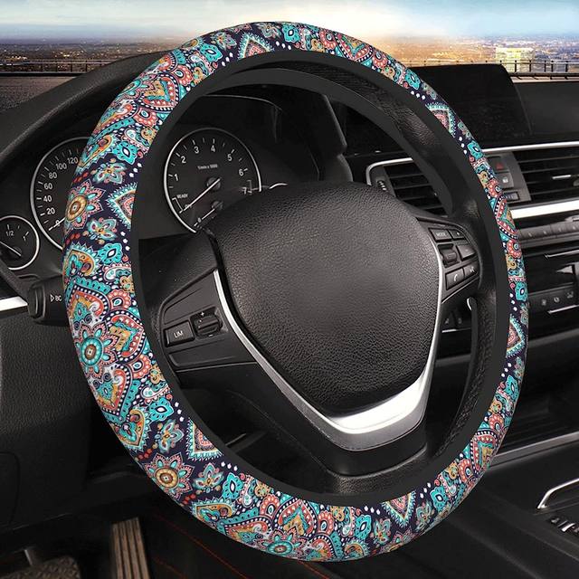 Retro Colorful Mandala Elastic Stretch Steering Wheel Cover Breathable Anti Slip Fit Sedans Cars Trucks Universal Fit AliExpress 34