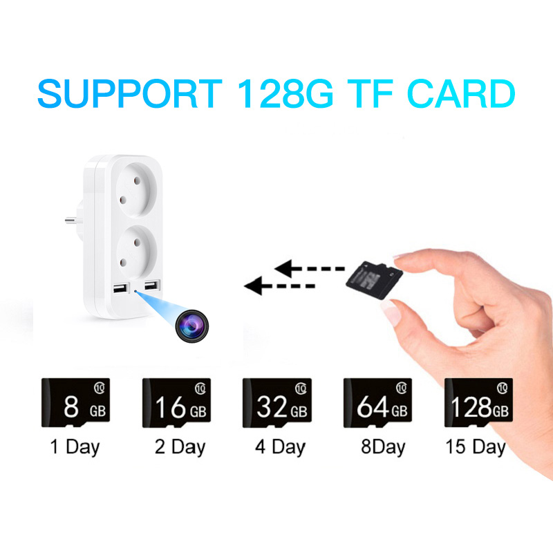 Prise de l'UE Caméra-Mini caméra WiFi avec prise UE, caméscope d'action ...