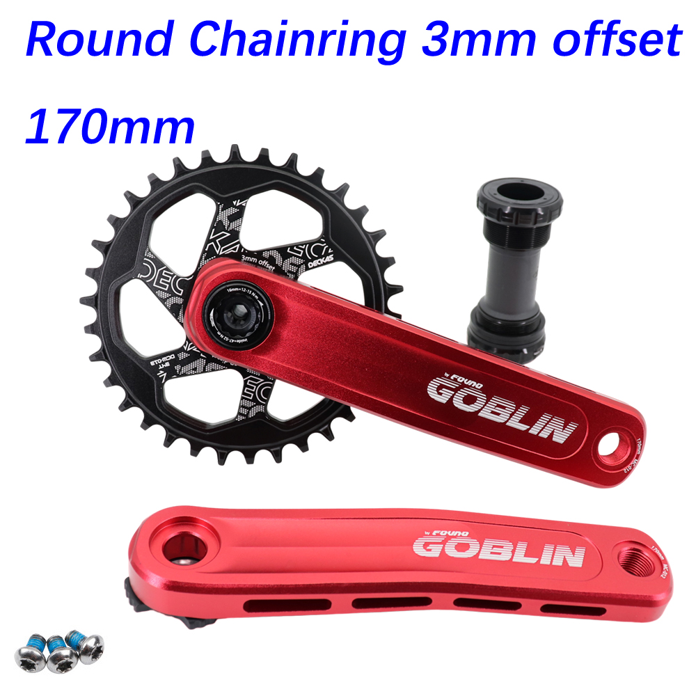 Fovno GXP Crankset MTB Bike 3mm Offset Chainring Round Oval Deckas for ...