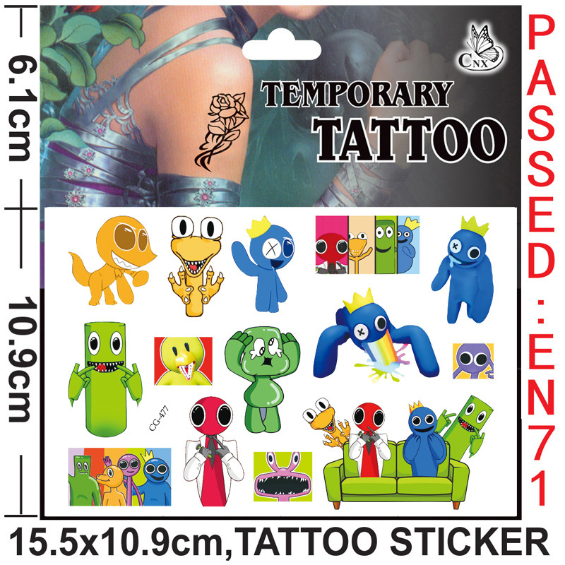 Autocollants De Tatouage Amis Arc-en-ciel Pour Enfants, Jouets Monstres ...