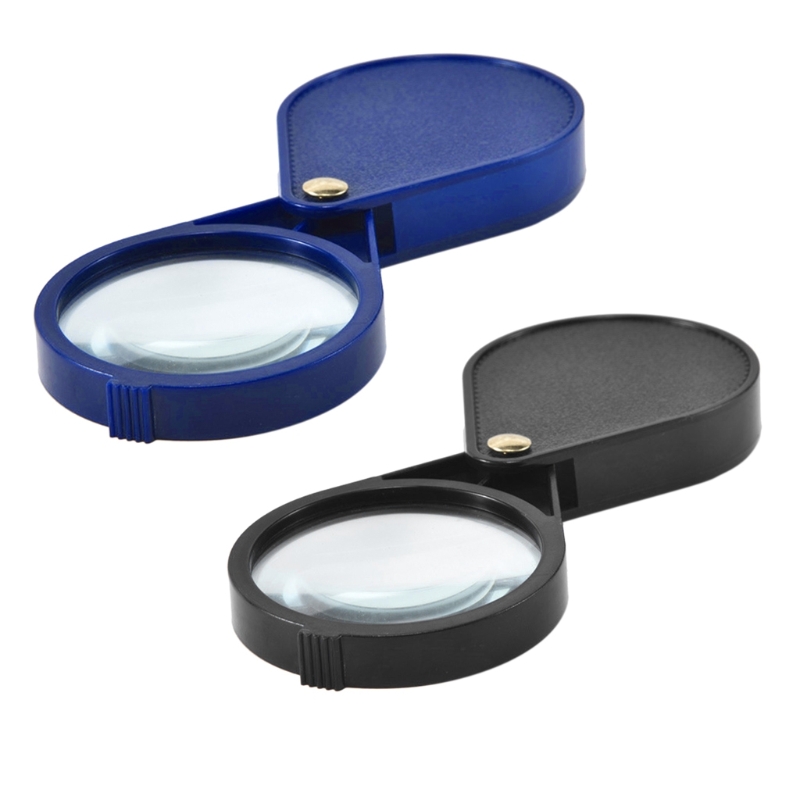 LOUPE OPTIQUE,Blue--Loupe de poche pliante 10X, 2.56 pouces de diamètre ...