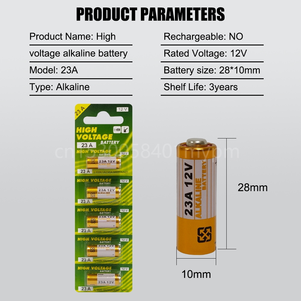 12v-Pile alcaline pour télécommande, cellule sèche de sonnette, A23 ...