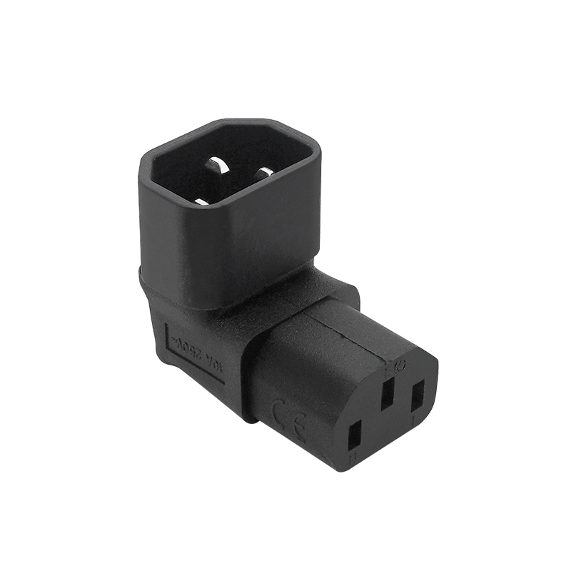 Down -IEC 320 C14 to C13 Left Right Angle AC Adapter IEC 320 3 pin Male to Female extend 90 ...
