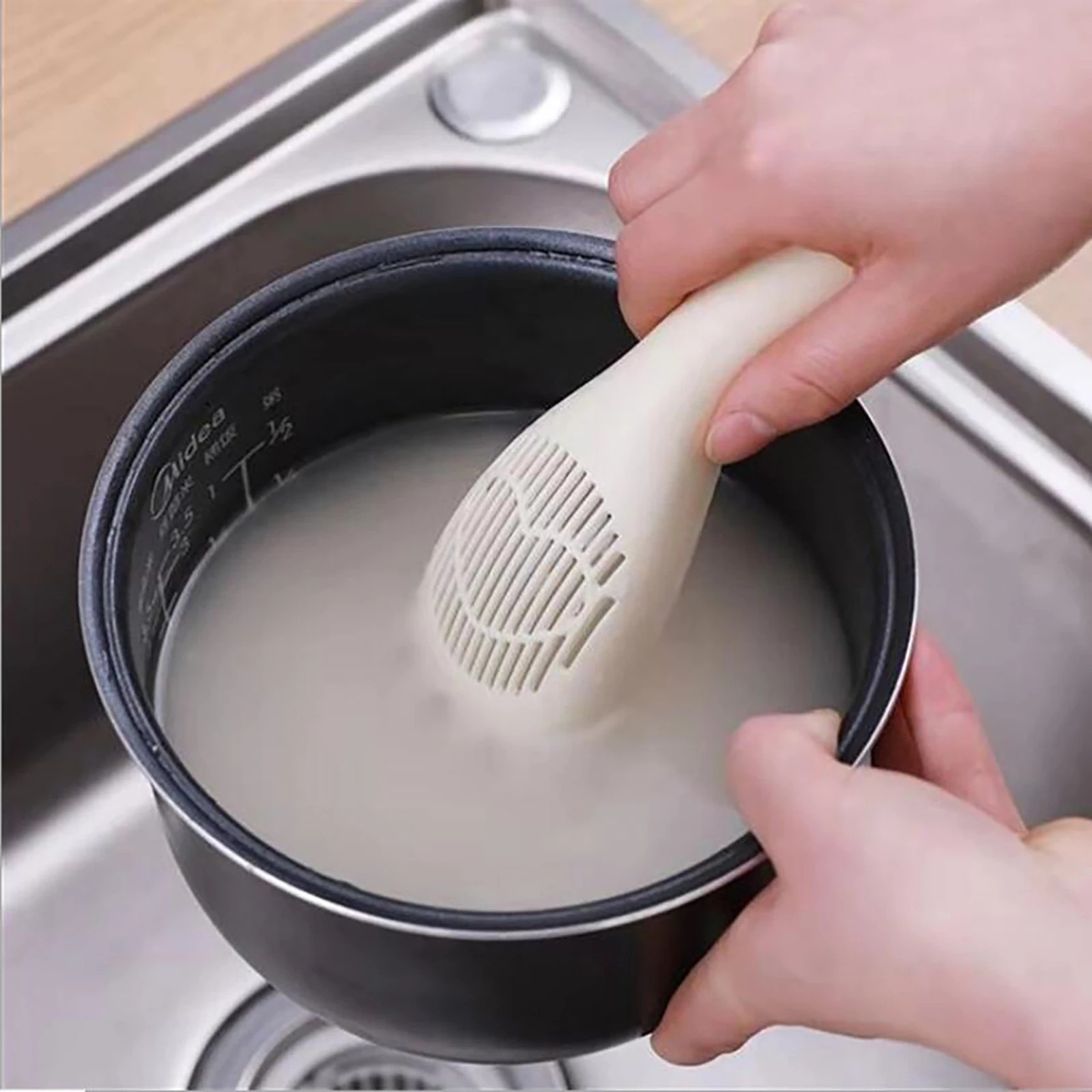 Plat de service,Lave-riz de cuisine,outil de lavage du riz,cuillère ...