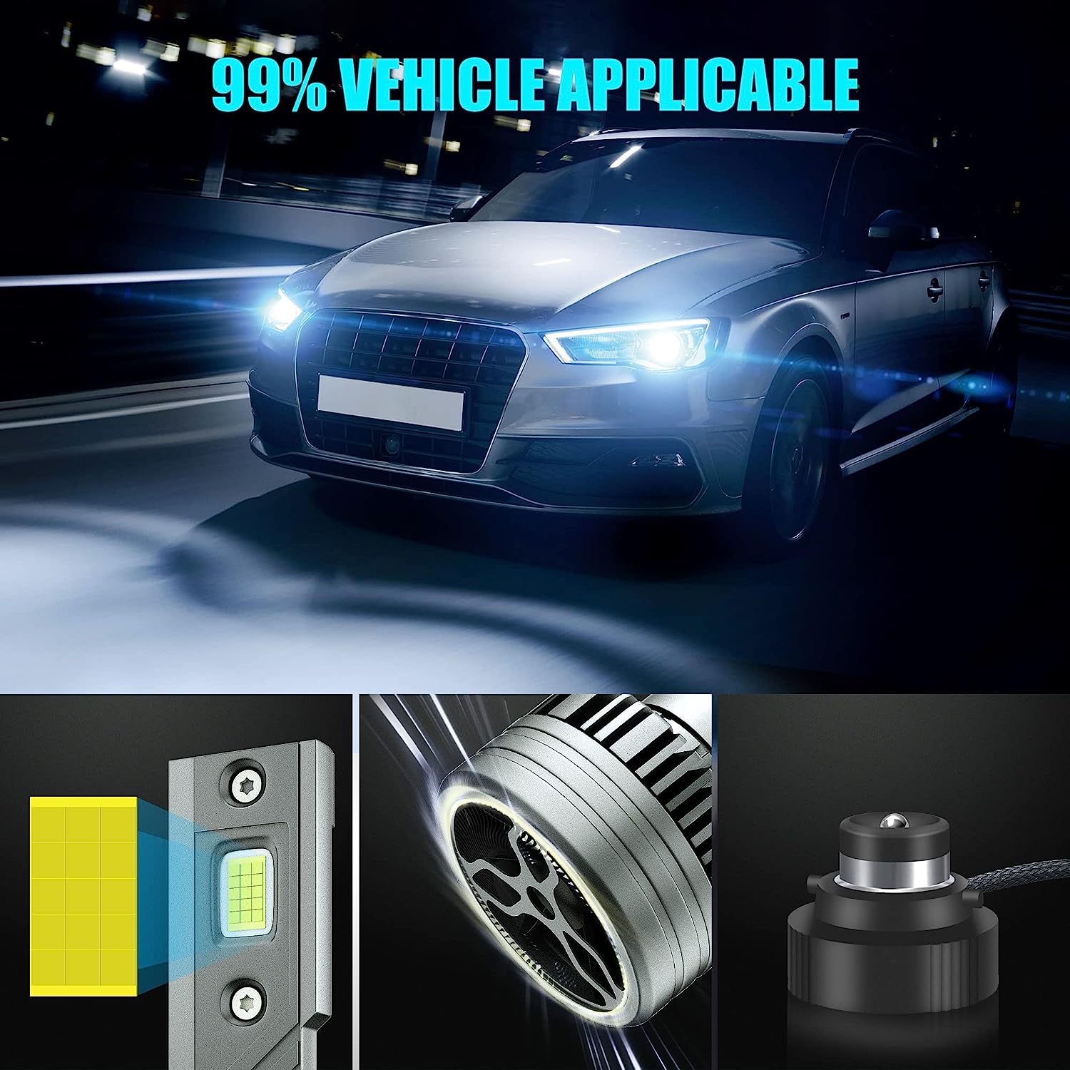 Roadsun-Kit de conversión de bombilla de faro Led, bombillas de Xenón HID, Plug and Play, 6000K ...