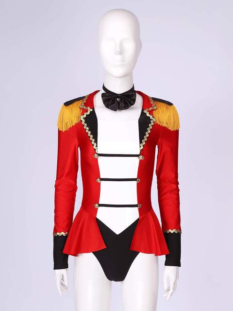 Red Tailcoat Women Circus Costume Velvet Blazer Vintage Ringmaster ...