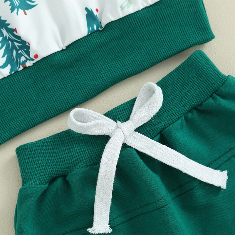 Sudaderas con Manga Larga y Pantalones Sólidos para Niños y Niñas con Estampado de Árbol de ...