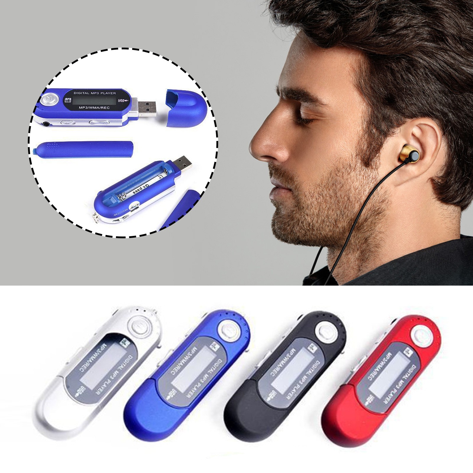 LECTEUR MP3,Red -8 GO--Mini lecteur de musique Mp3 Portable, écran Lcd ...