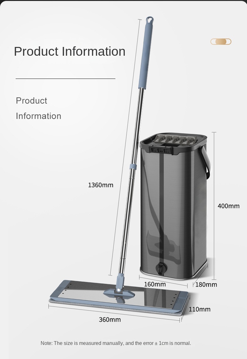 Wholesale New Automatic Hand-Free Mop Set - Flat Mop Type with 36cm ...