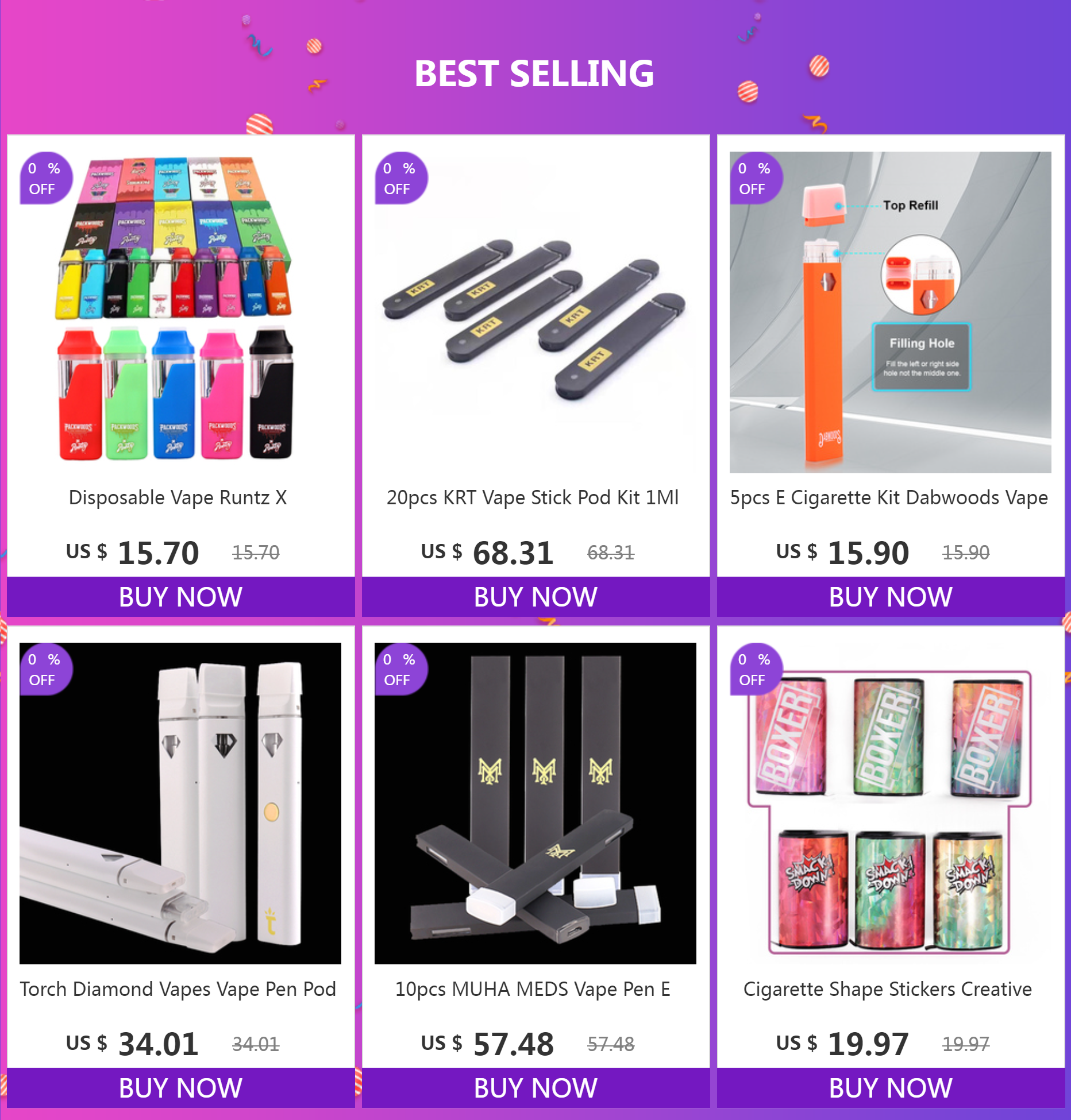 KRT Vape Stick Pod Kit 280Mah Rechargeable Battery 1Ml Empty Pods Cartridges Vapor Vaper Pen for ...