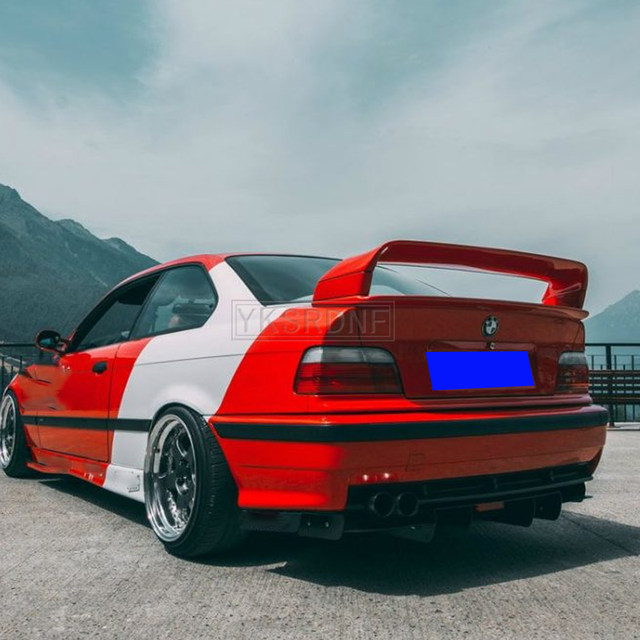 Fur bmw e36 m3 spoiler 1 4 1 2 bmw m3 serie gt stil spoiler e36 serie 3 coupe abs kunststoff material unbemalter spoiler AliExpress