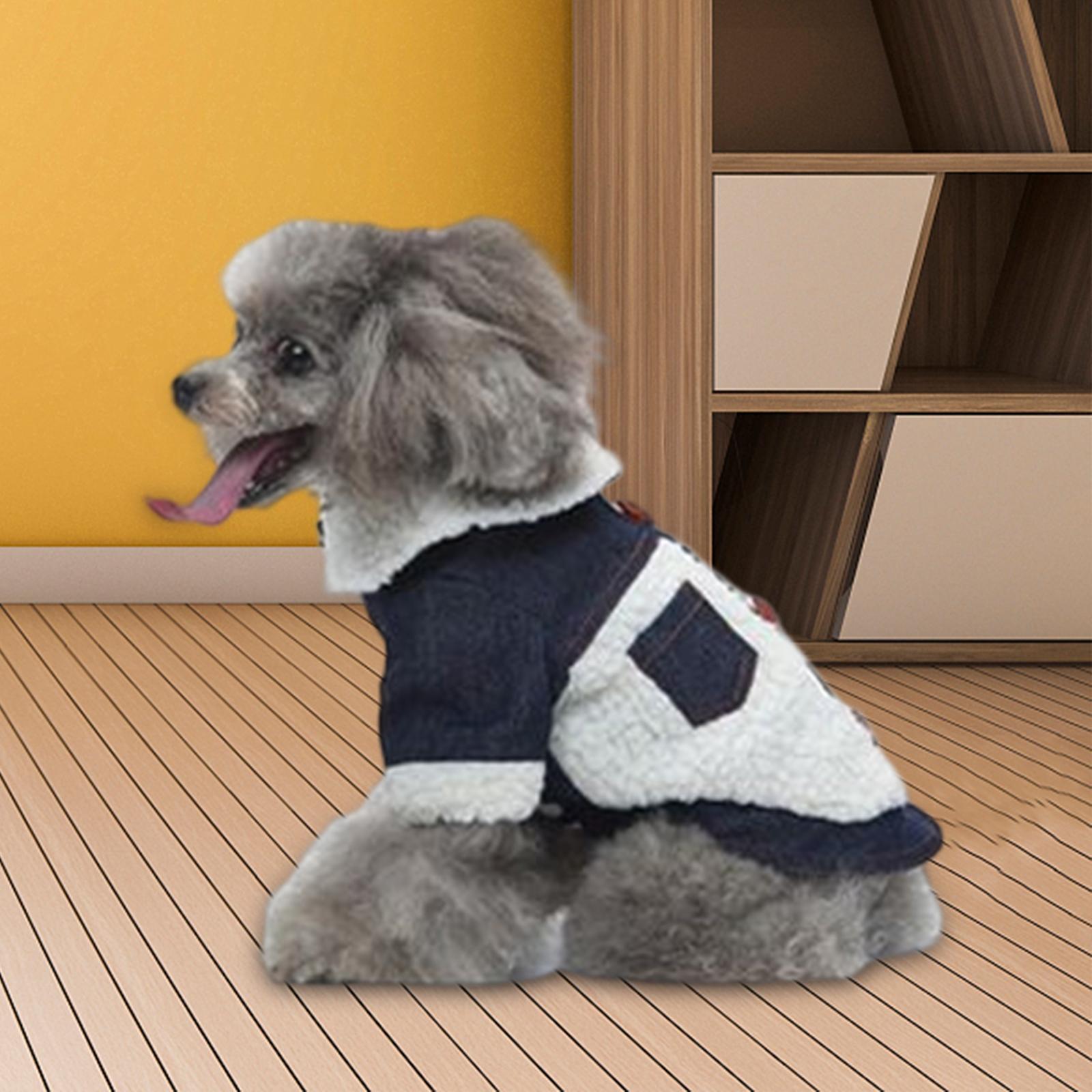 Dog Fleece Denim Jacket Pet Supplies Comfortable Dog Cold Weather Coats ...