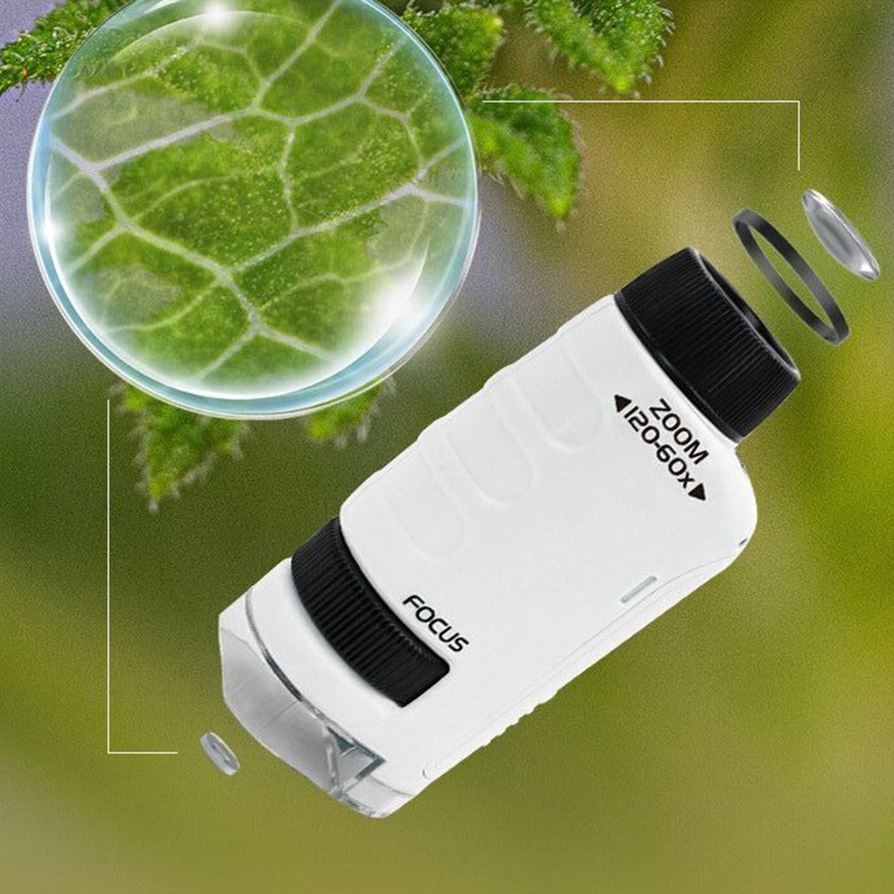 MICROSCOPE OPTIQUE,Bleu Mini microscope portable avec lumière LED pour ...