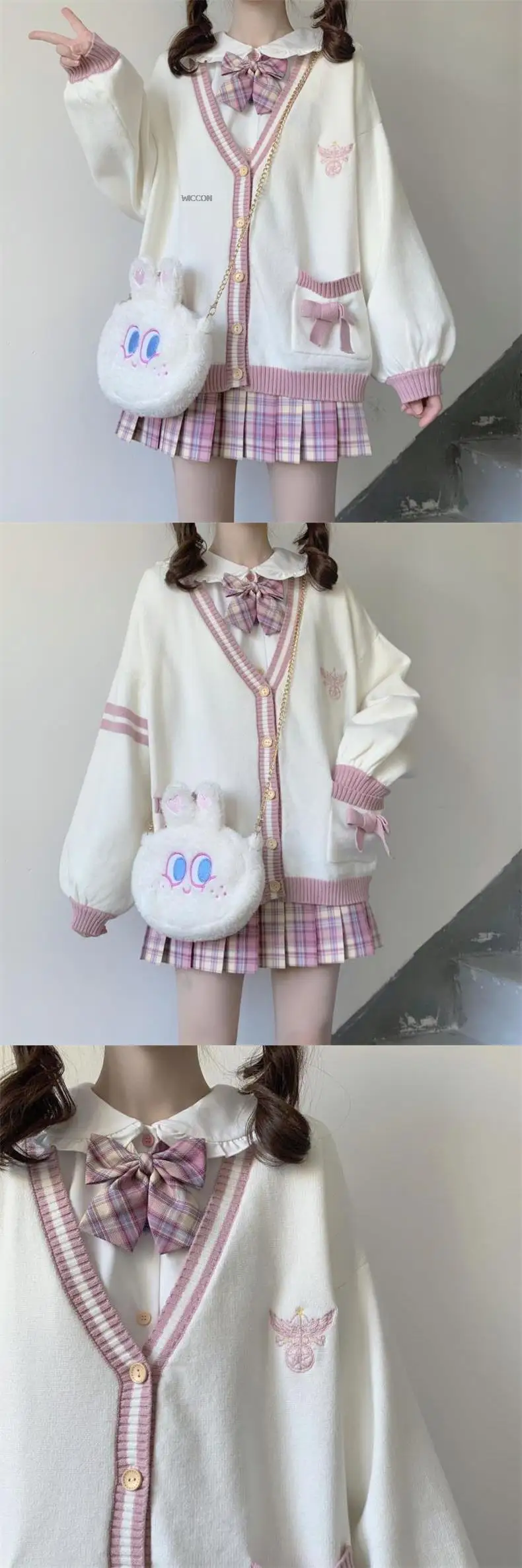 Униформа JK для японских девушек Loli с V-образным вырезом, милый ...