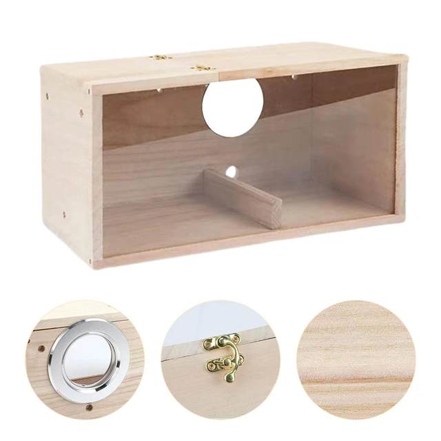 Aviary Breeding Box PureVie Wood Bird Breeding Box - Natural Nesting ...