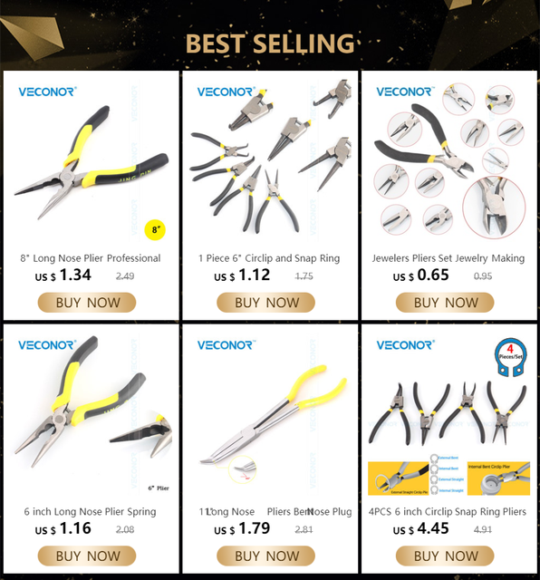Round Nose Pliers 5-Piece Spark Plug Wire Removal Pliers Set - 11 Inch ...