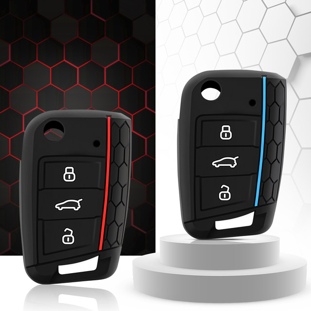 Custodia in Silicone per copertura chiave auto per VW Golf 7 MK7 3 pulsanti Flip portachiavi pieghevole a distanza per sedile per accessori auto Skoda AliExpress