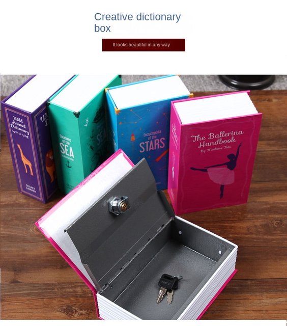 Cash Box With Lock Fire Proof Safe Box - Book Shaped Design For ...