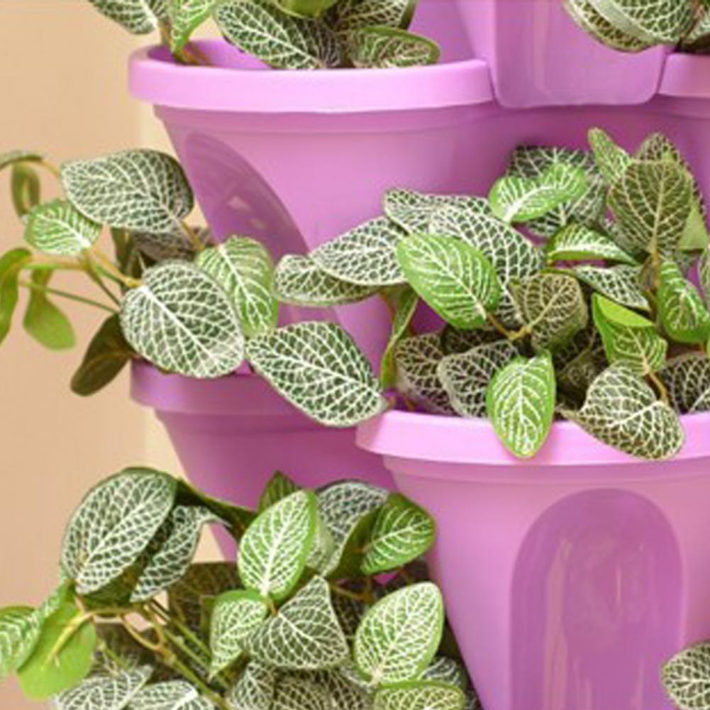 POT DE FLEUR,Rose--Pots de fleurs empilables à plusieurs niveaux, large ...