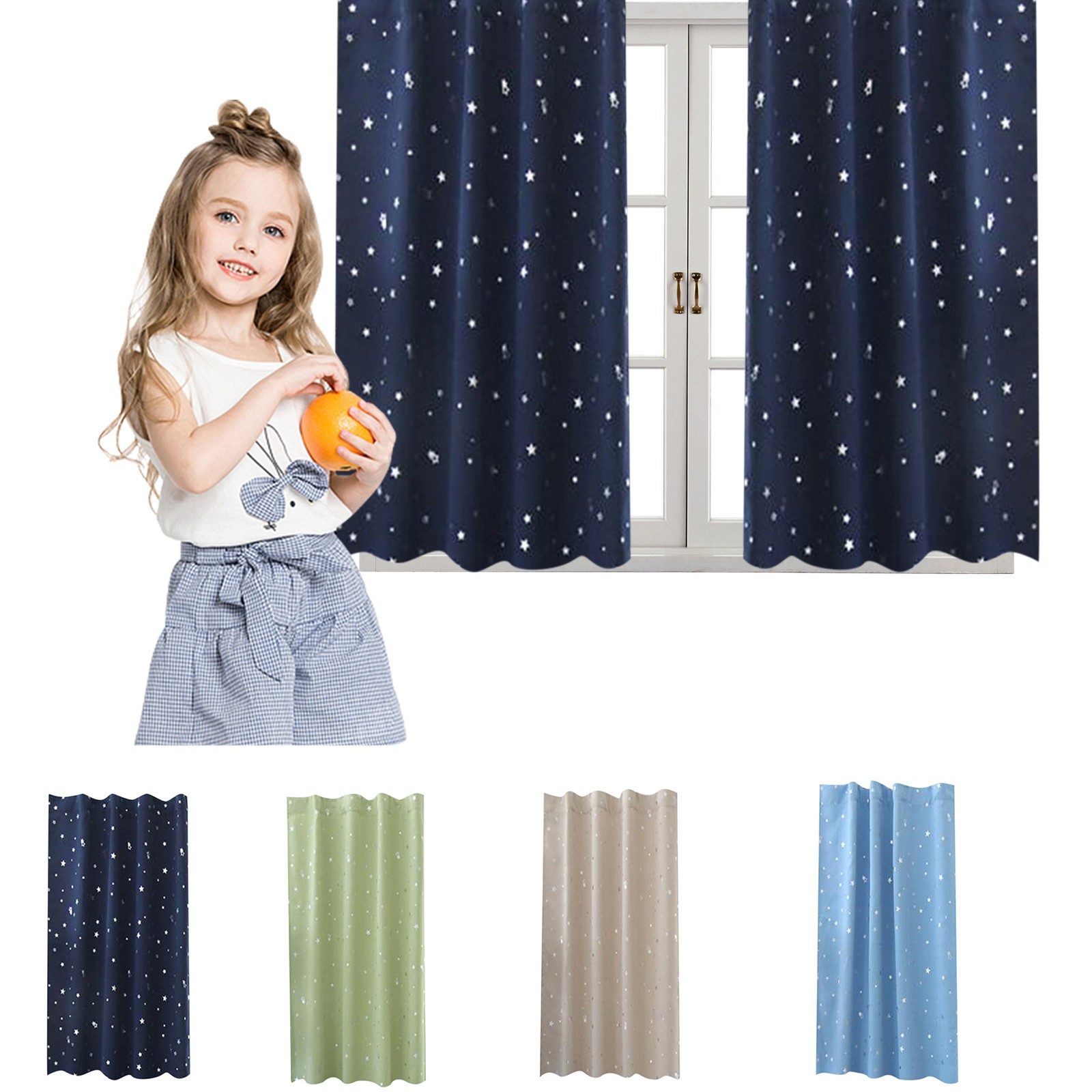 Детские оконные шторы 100 × 130 см для мальчиков и девочек, комнатные ...