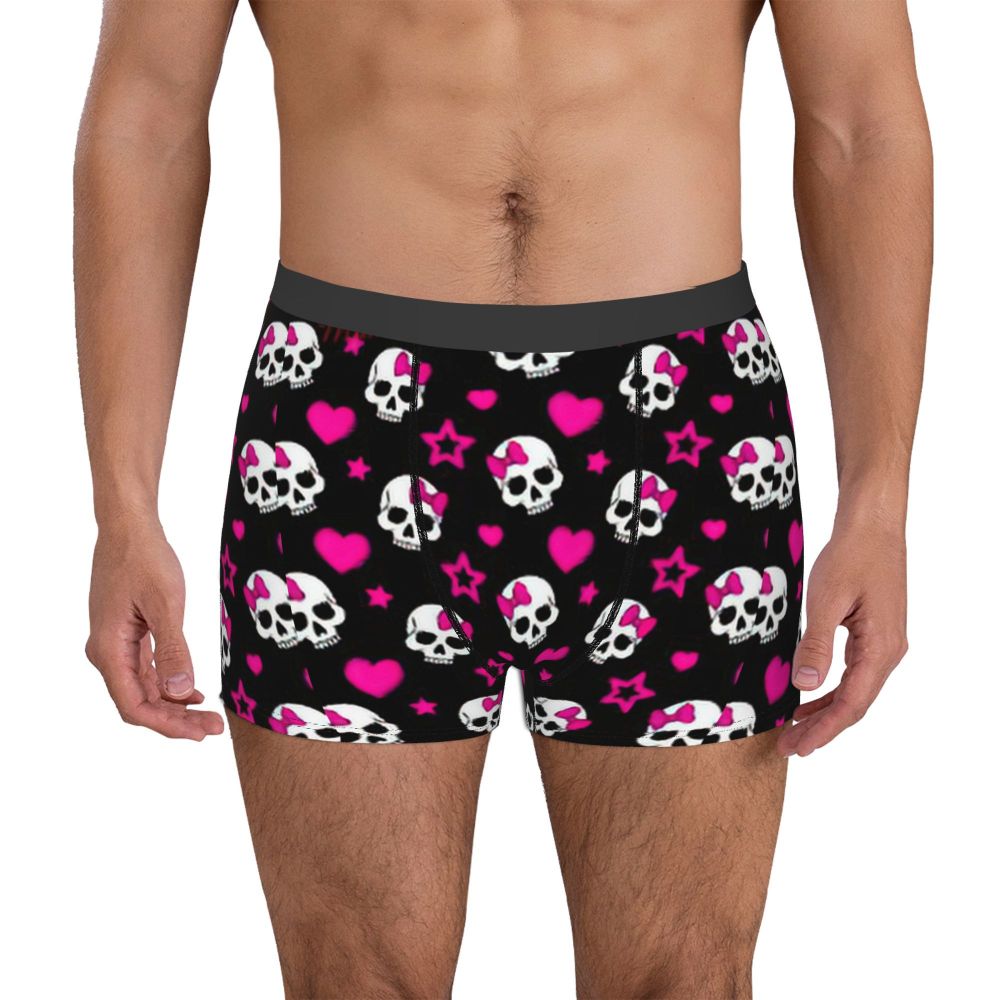 Boxer-shorty - Rose gothique - Homme - Doux - Crâne - S-XXL Blanc ...