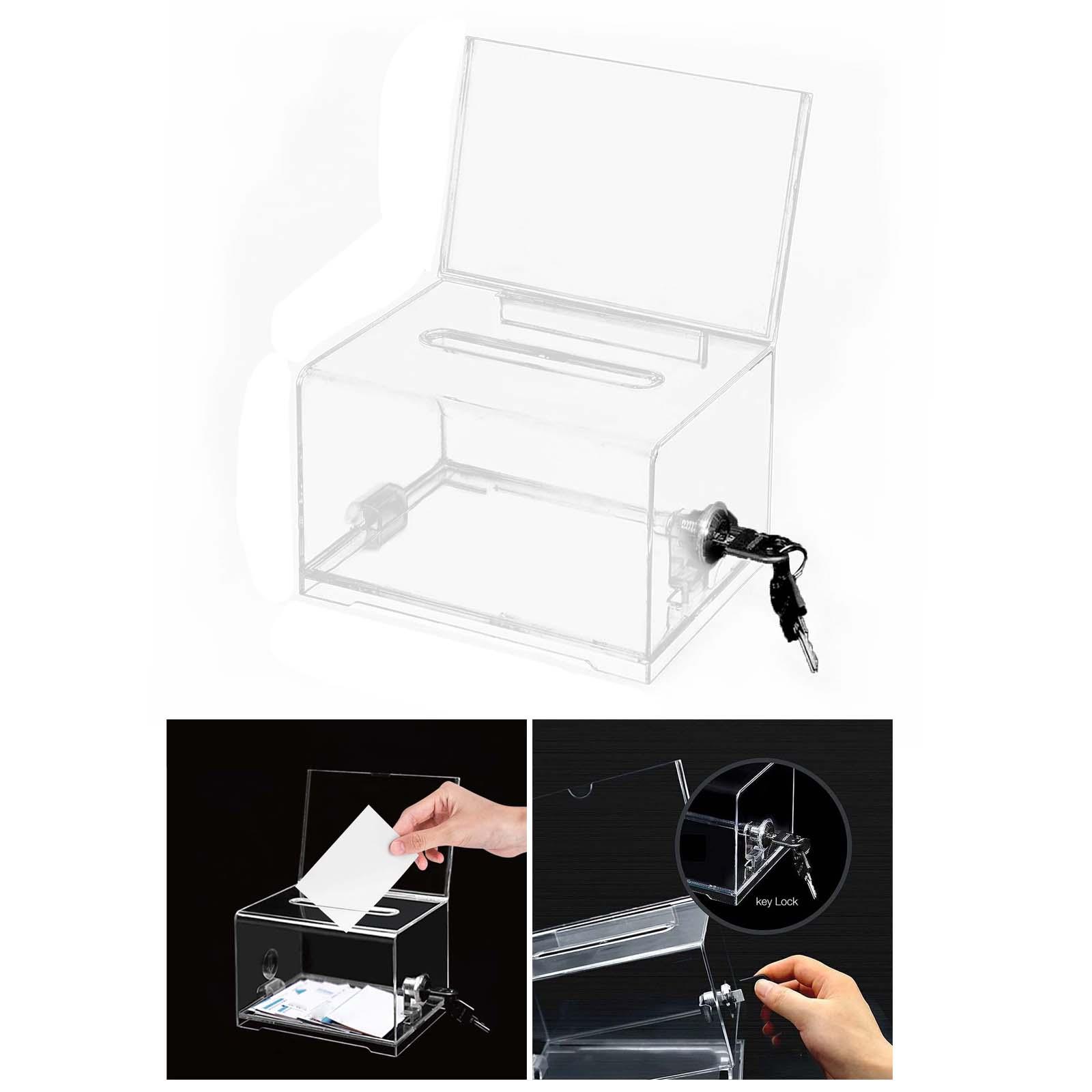 Shop Generic Clear Voting Box Lockable Ballot Box Raffle Ticket Box ...