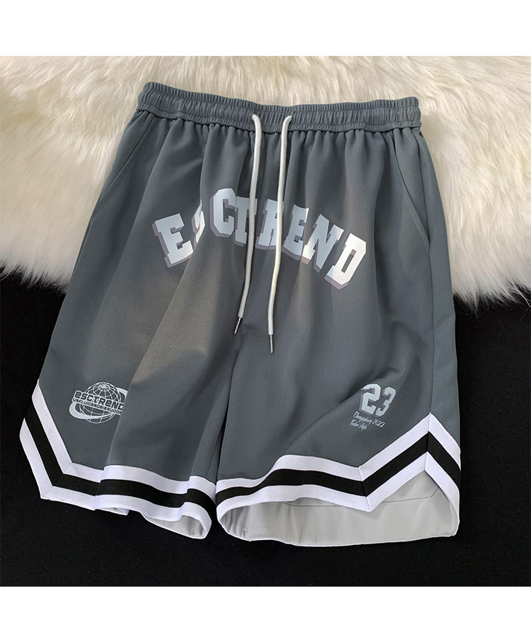 Short de basket homme été ample blanc jambe large sport casual ...